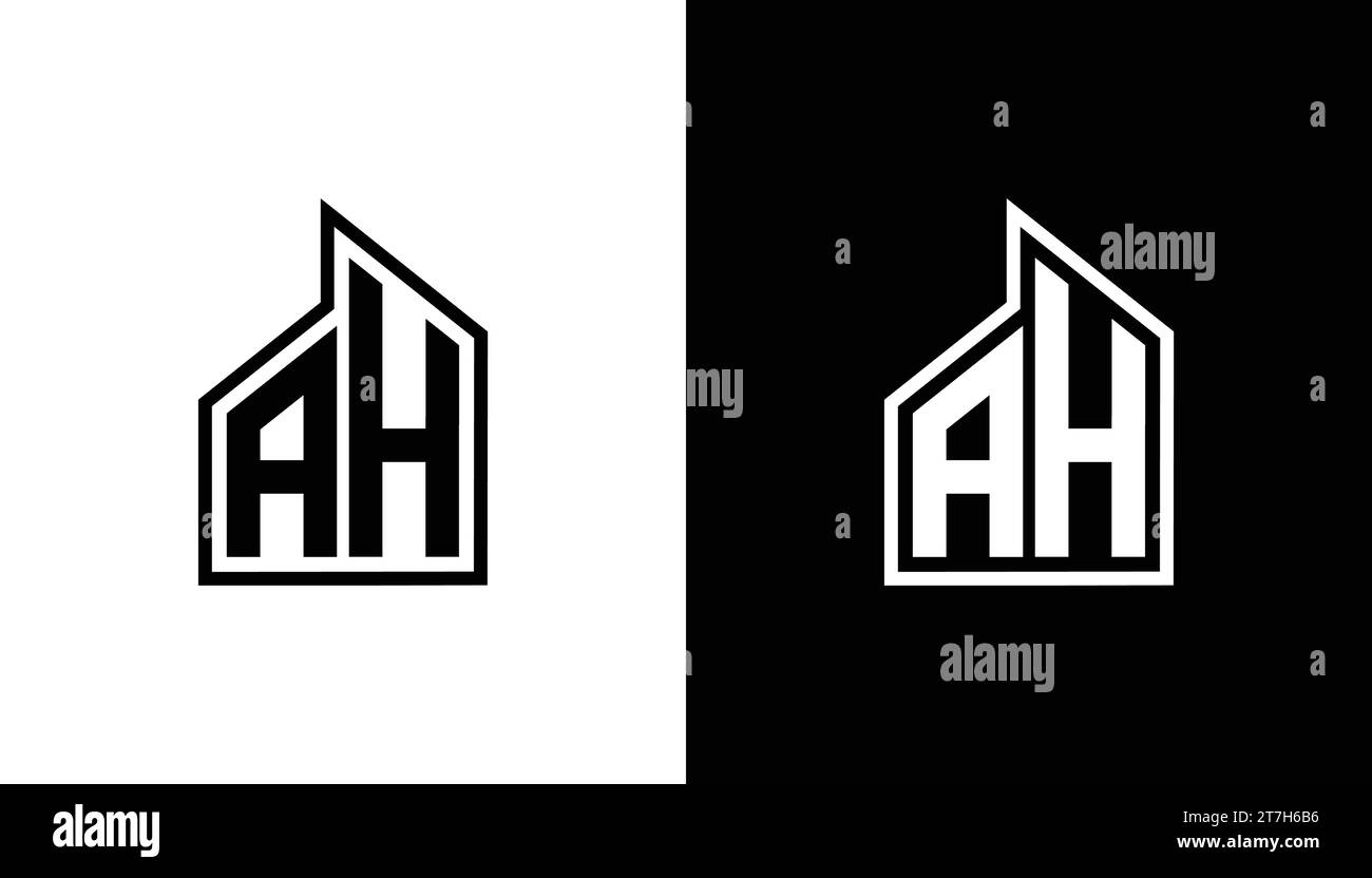 Letter AH building vector Logo Design Template. Letter AH real estate ...