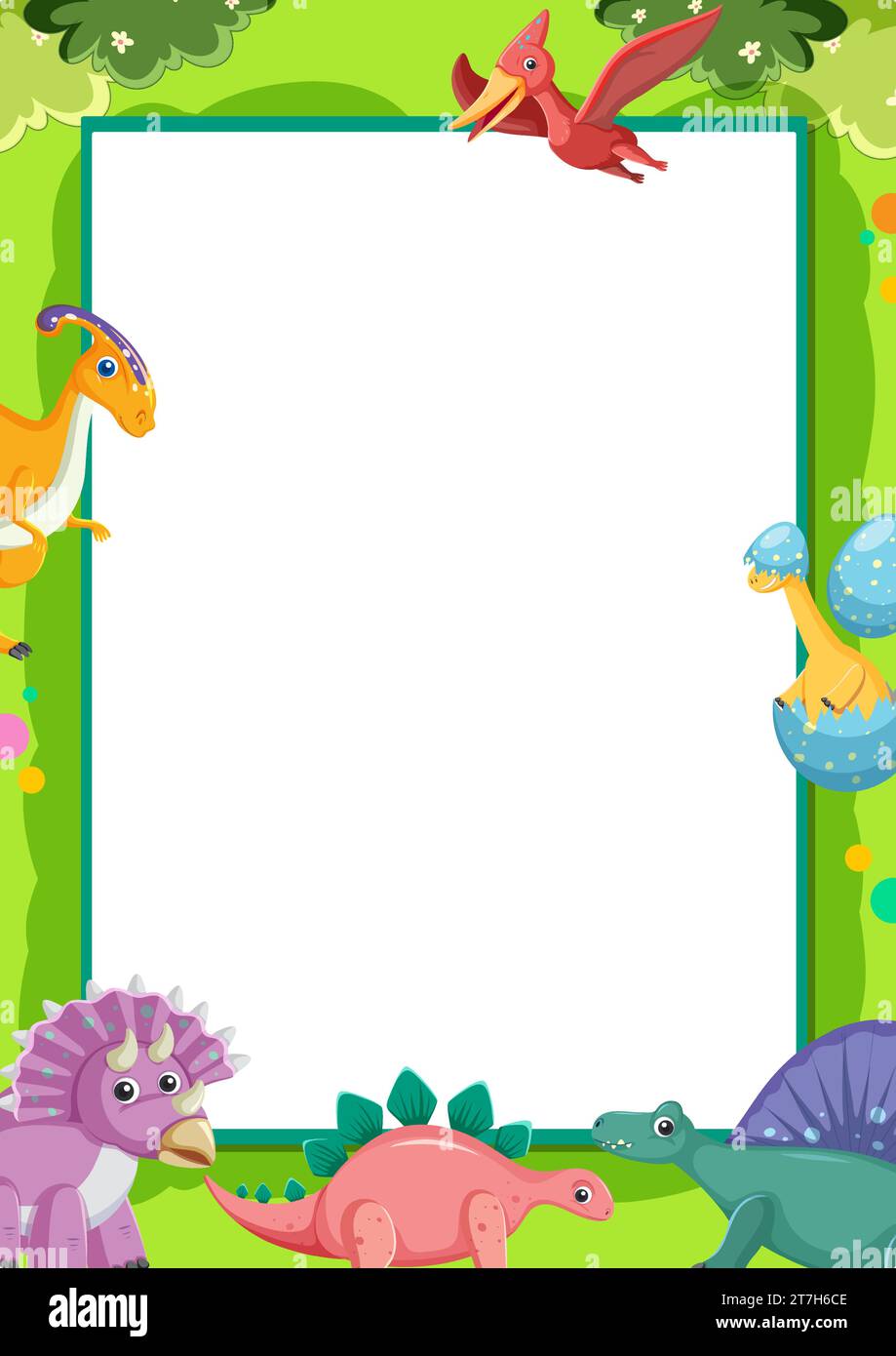 A vector cartoon illustration style border frame template featuring a ...