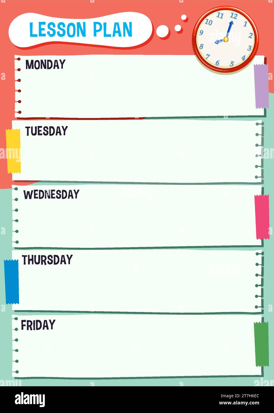 A vibrant and abstract lesson plan dashboard design Stock Vector Image ...