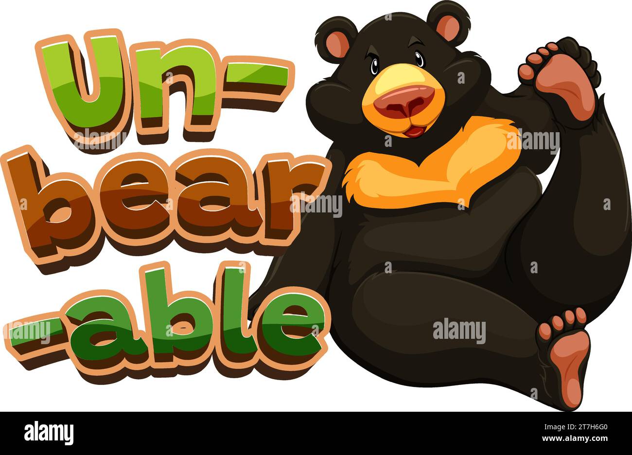 A hilarious cartoon illustration featuring a pun on the word 'un-bear ...