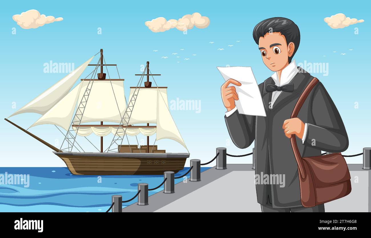 Nikola Tesla, the renowned inventor, traveling to New York aboard a ...