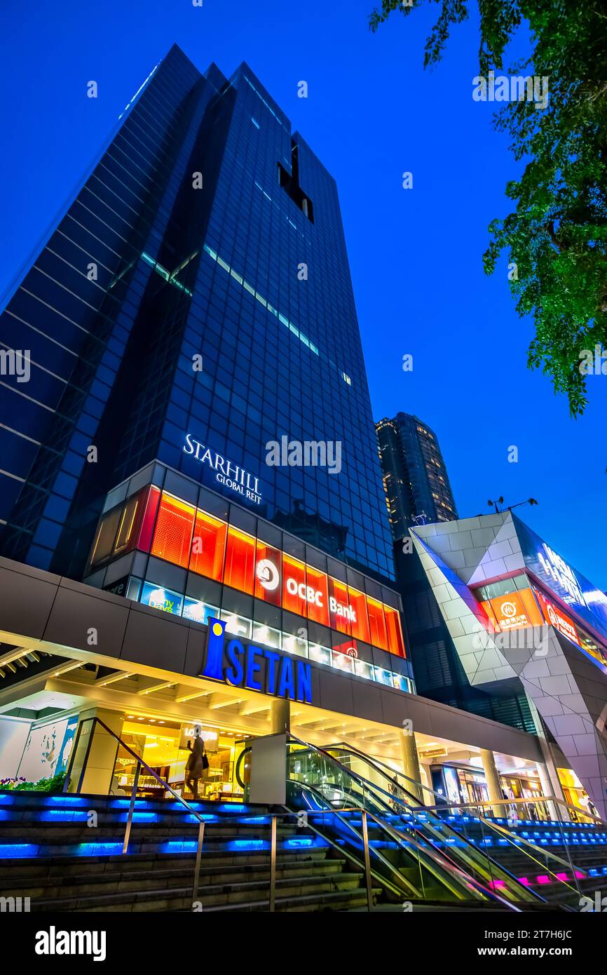 Colorful lighting at Wisma Atria, Orchard Road, Singapore Stock Photo ...