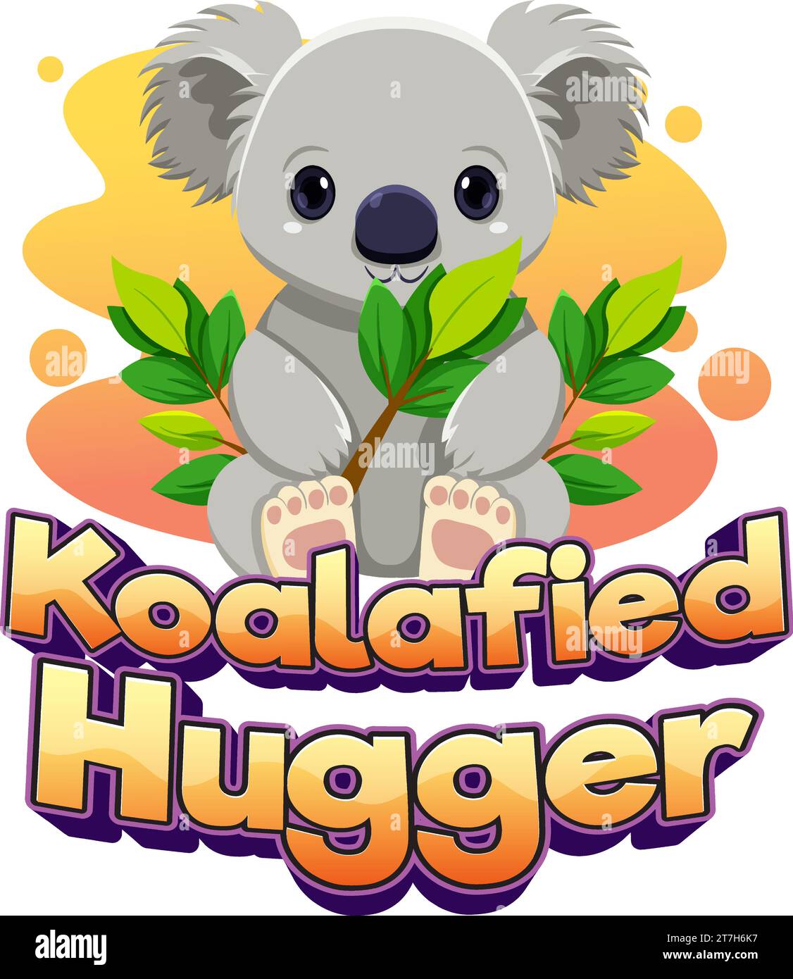 A delightful cartoon illustration of a koala hugging a 'koalafied ...