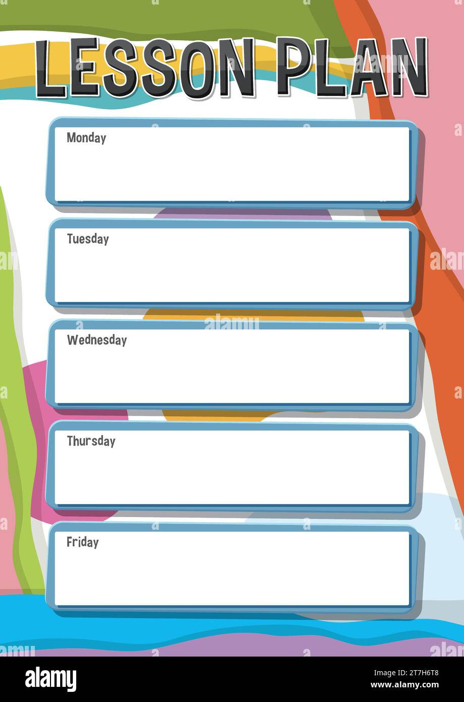 Vibrant abstract background suitable for daily lesson plan template ...