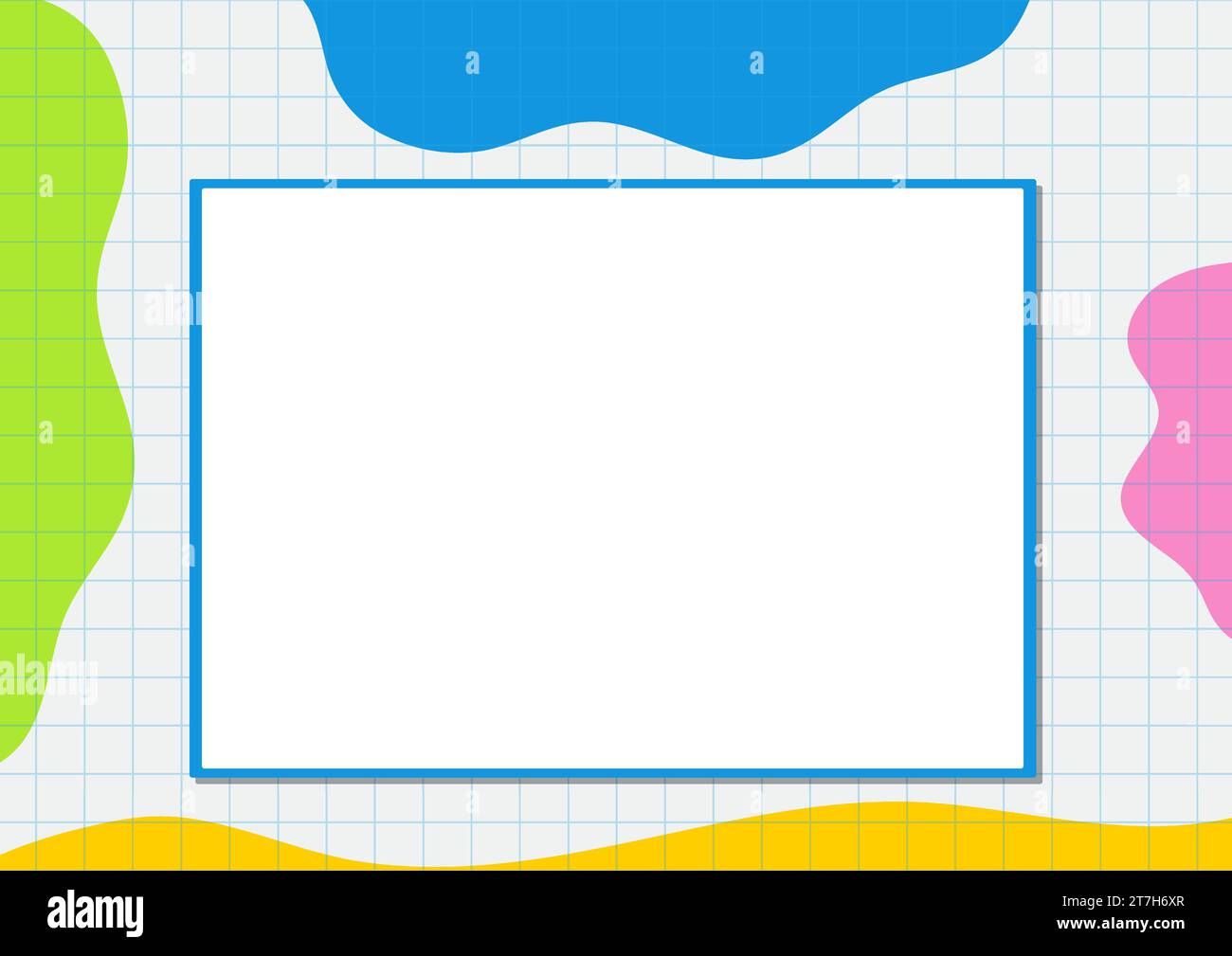 A vector cartoon illustration of a blank note template surrounded by a ...