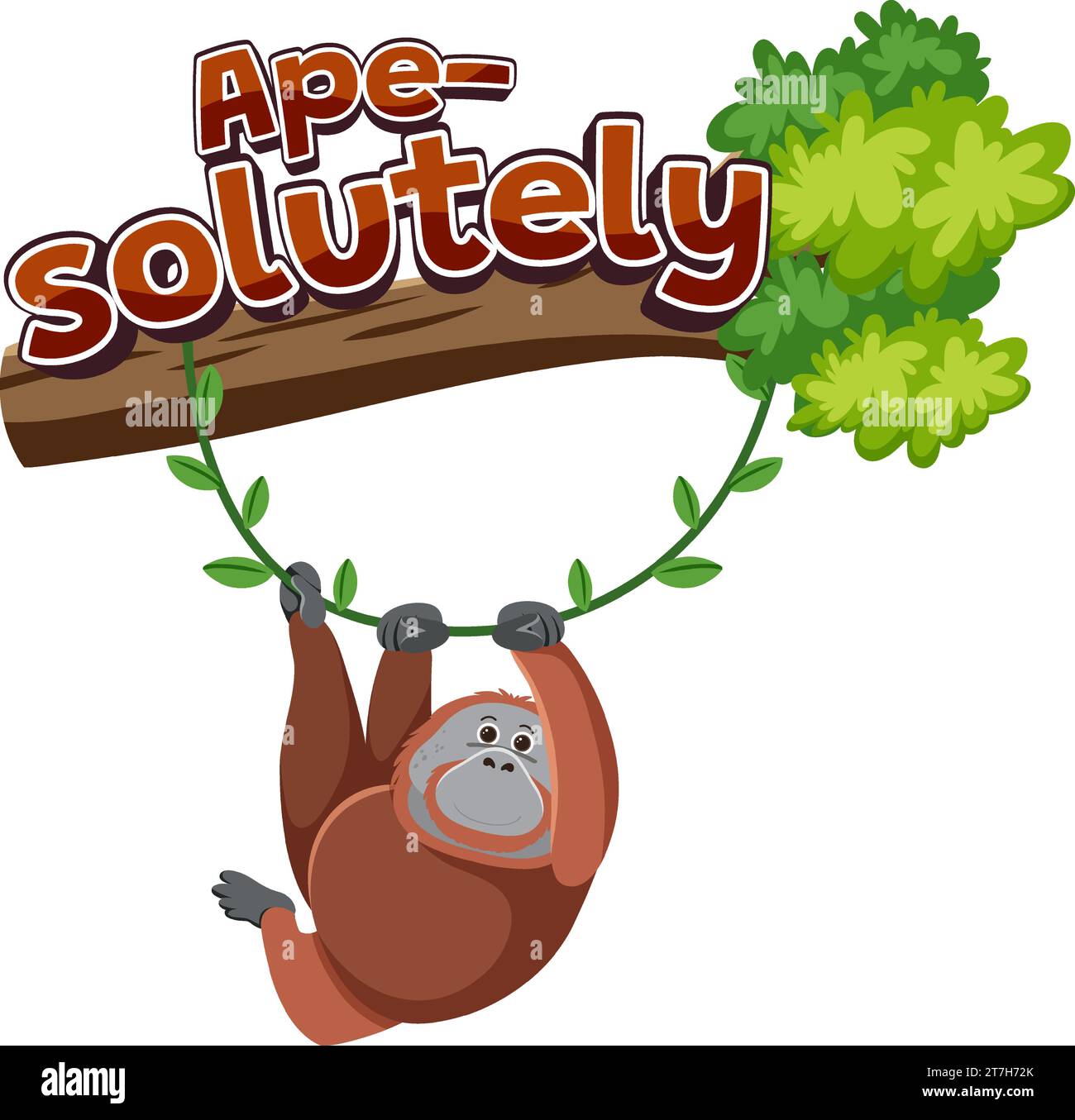 A hilarious play on words featuring a lovable ape cartoon Stock Vector ...