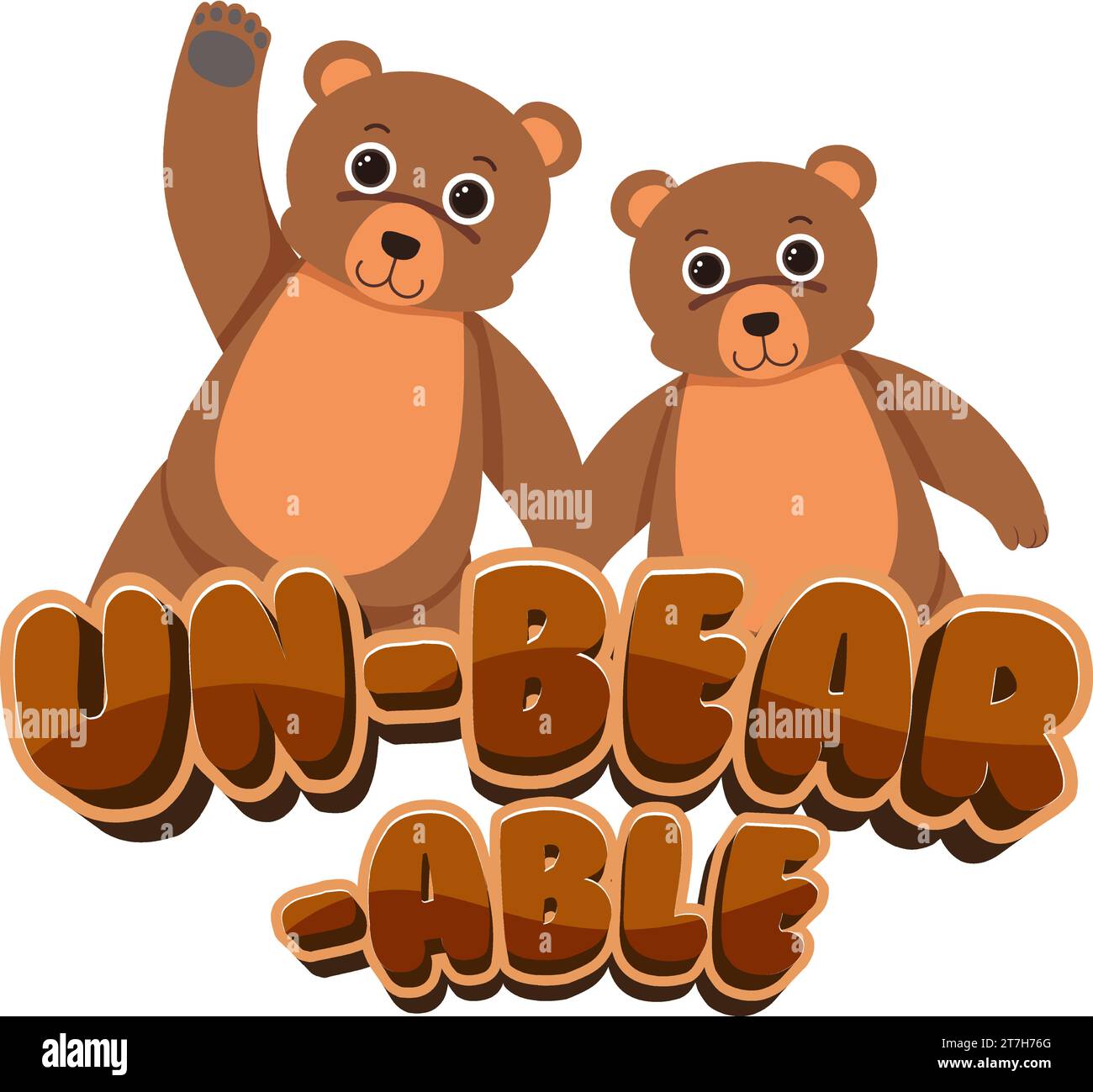 A hilarious cartoon illustration featuring a pun on the word 'un-bear ...