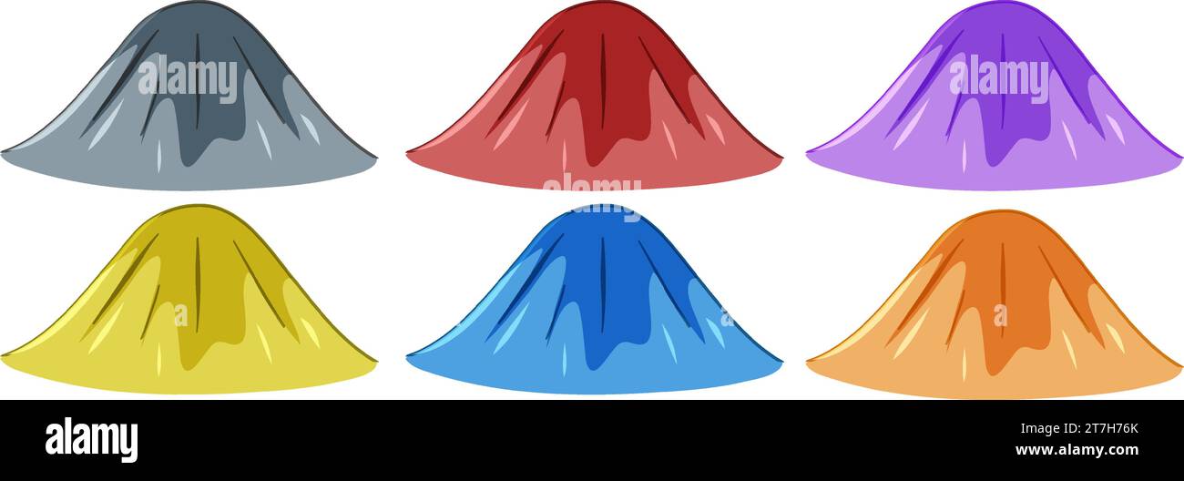 Creating a volcano shape using polymer clay in various colors Stock ...