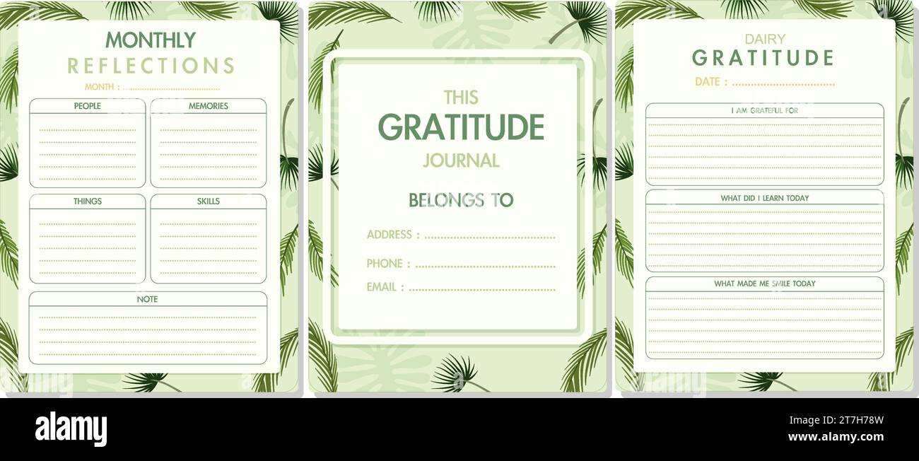 Vector cartoon illustration of mental health check note with tropical ...