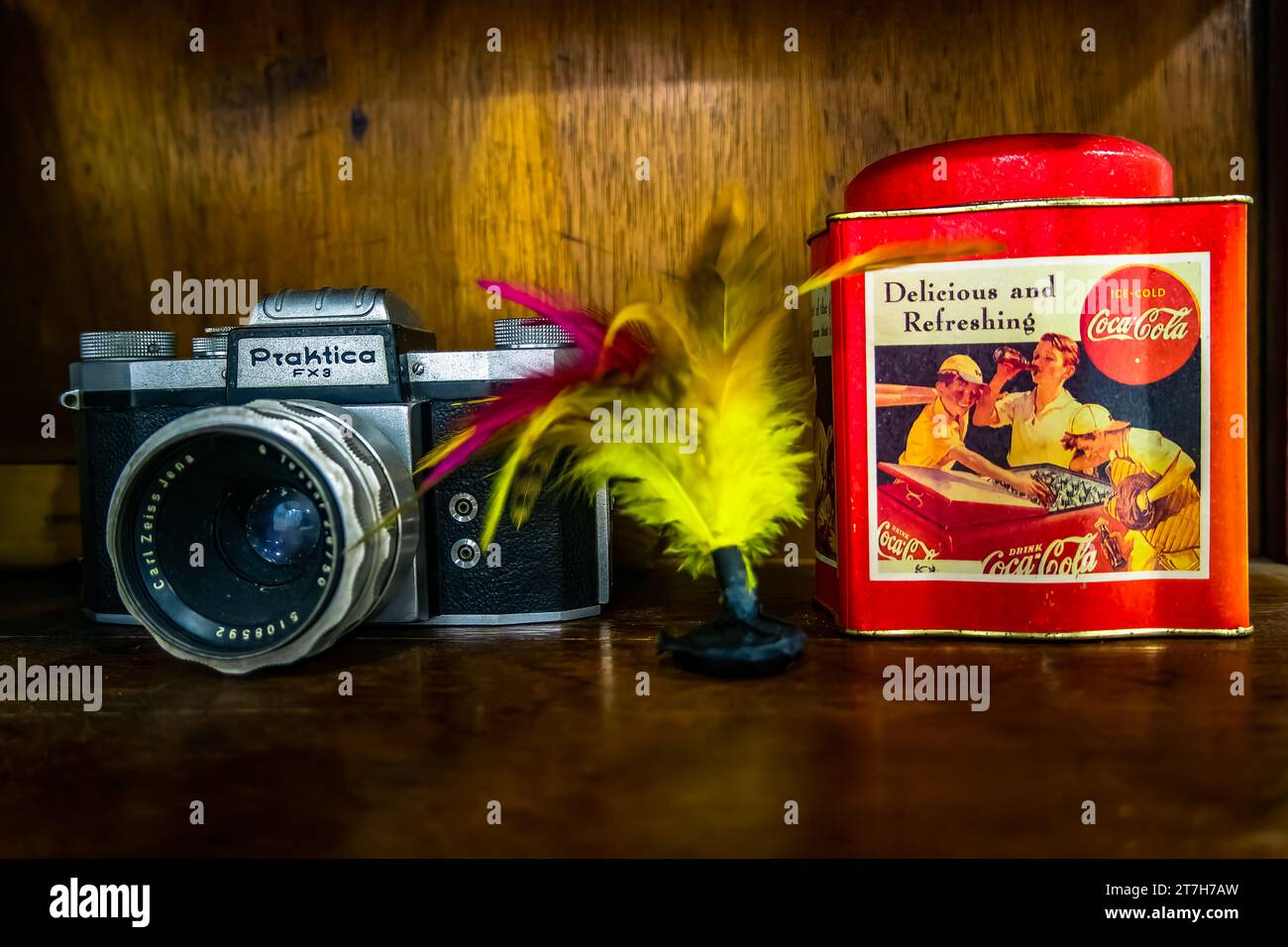 Vintage Camera, Coca Cola Tin Box and chapteh on display during 58th ...