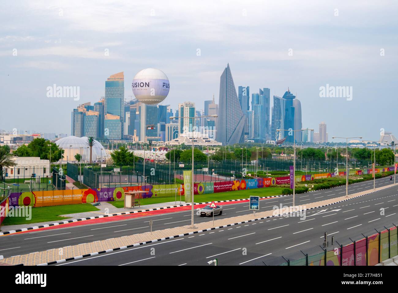 Doha, Qatar - November 11, 2023: Beautiful Doha Skyline view from Bidda ...