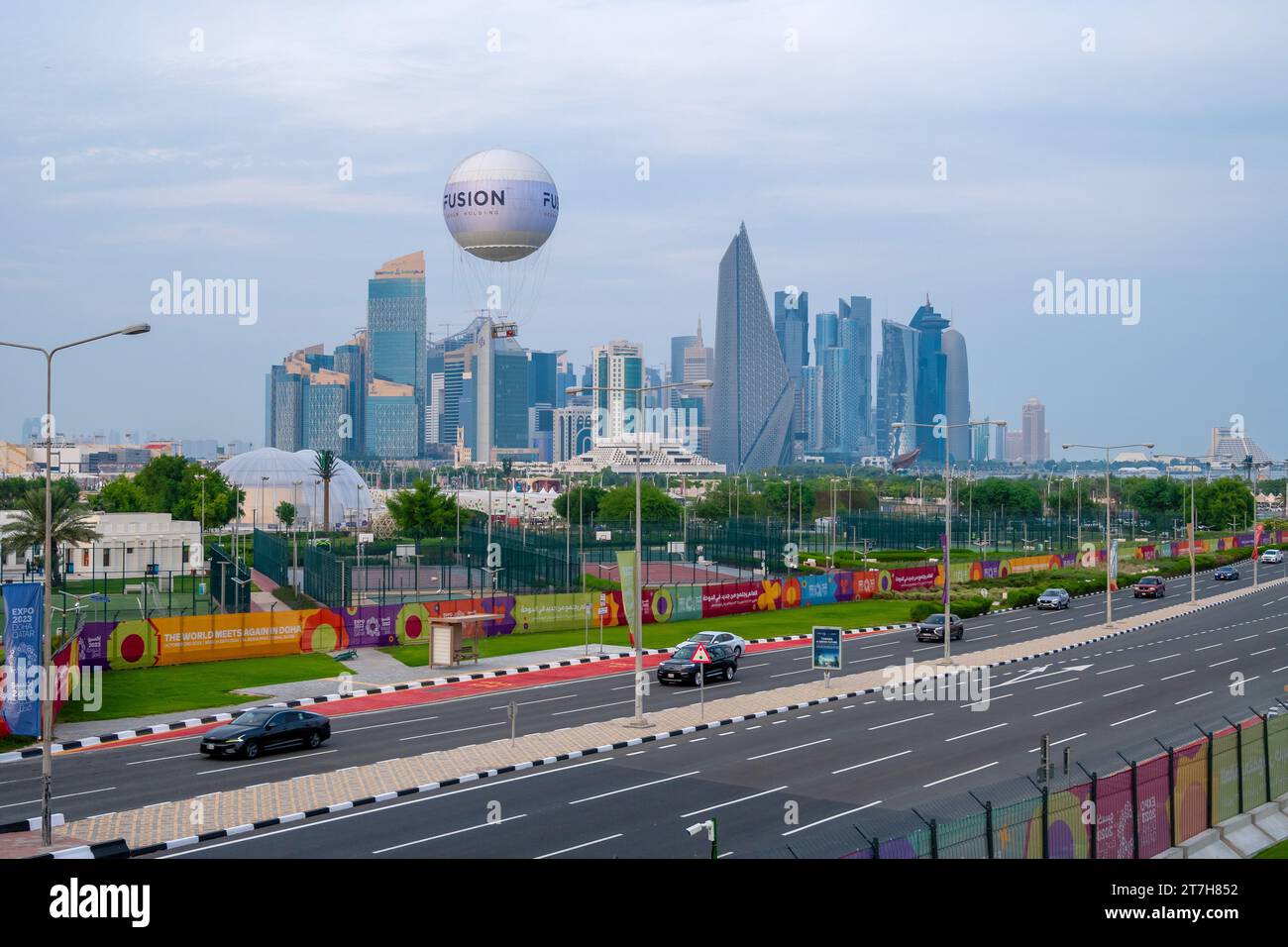 Doha, Qatar - November 11, 2023: Beautiful Doha Skyline view from Bidda ...