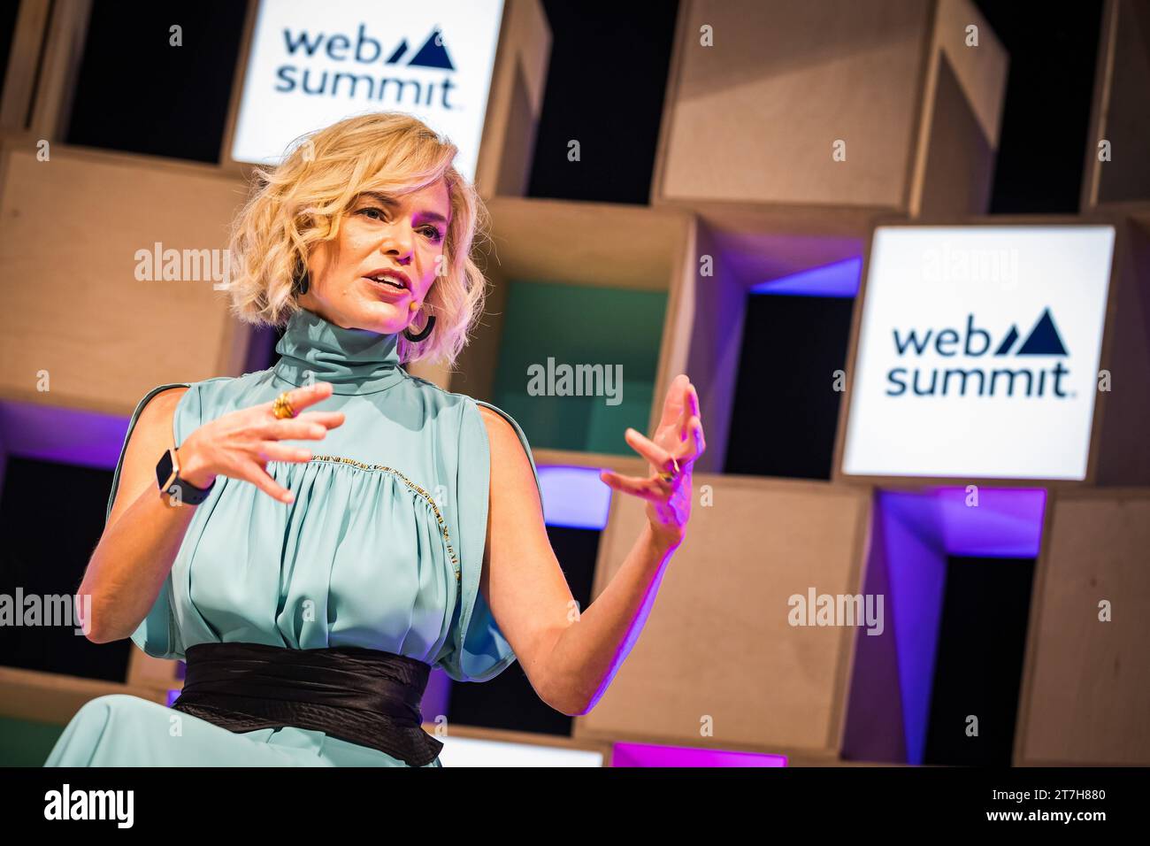 Lisbon, Portugal. 15th Nov, 2023. Web Summit CEO Katherine Maher ...