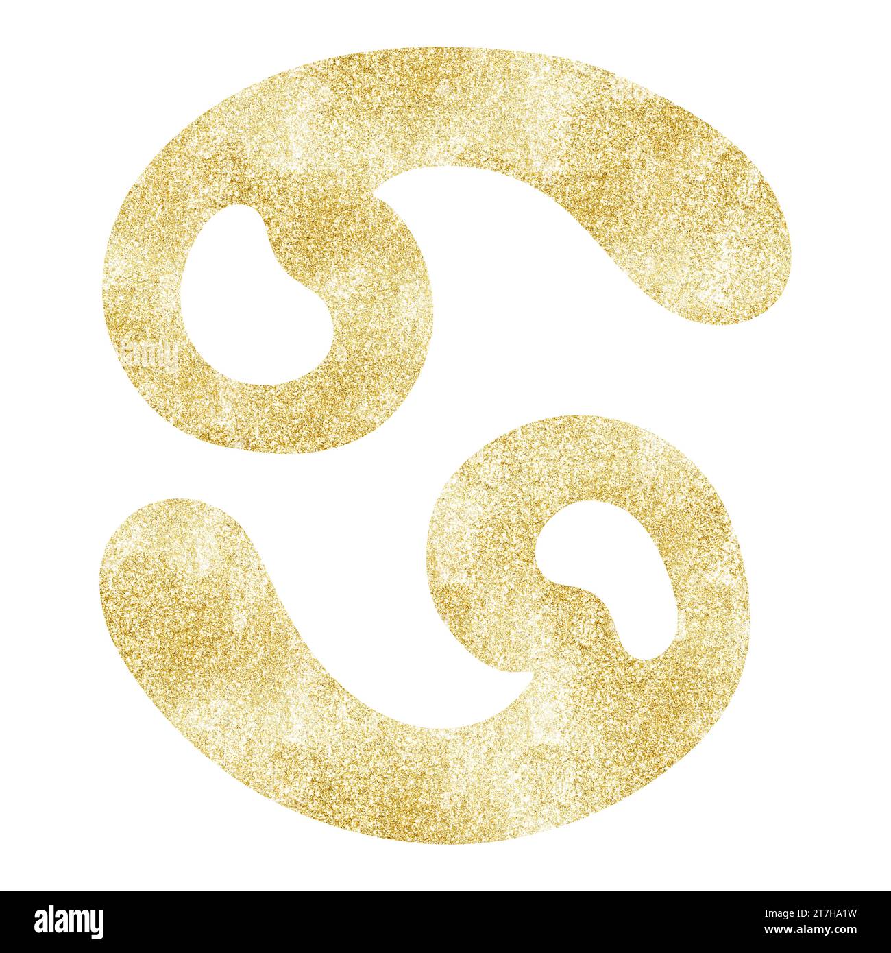 Gold cancer zodiac symbol illustration. Simple cancer zodiac icon ...