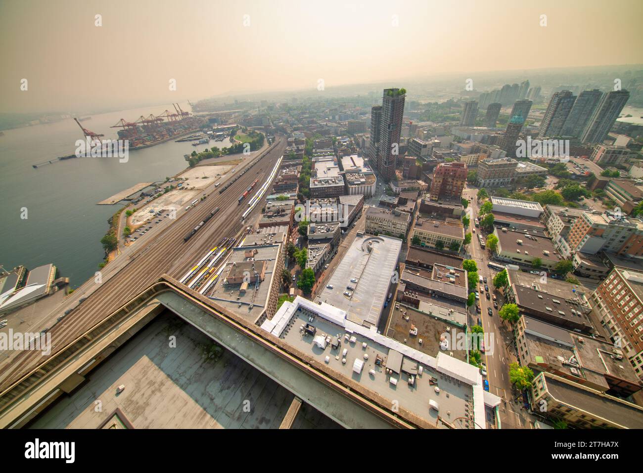 Vancouver amazing aerial city view from a high vantage point Stock ...