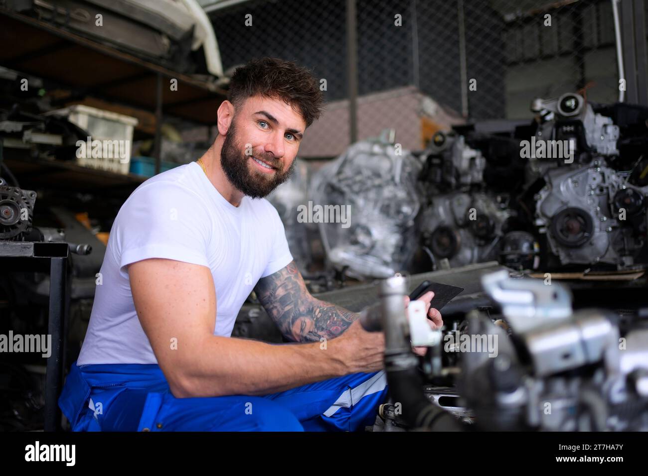 Mechanic work at auto repair shop. Small business and engineering ...