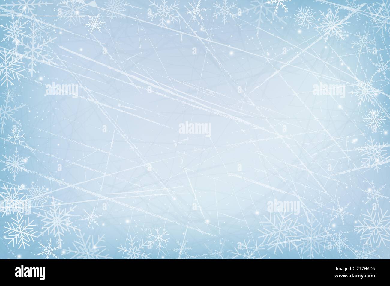 Rink surface texture. Winter background with blue ice and snowflakes ...