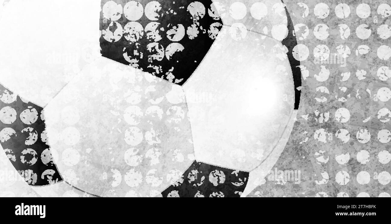 Grey white grunge football background with soccer ball. Vector design ...