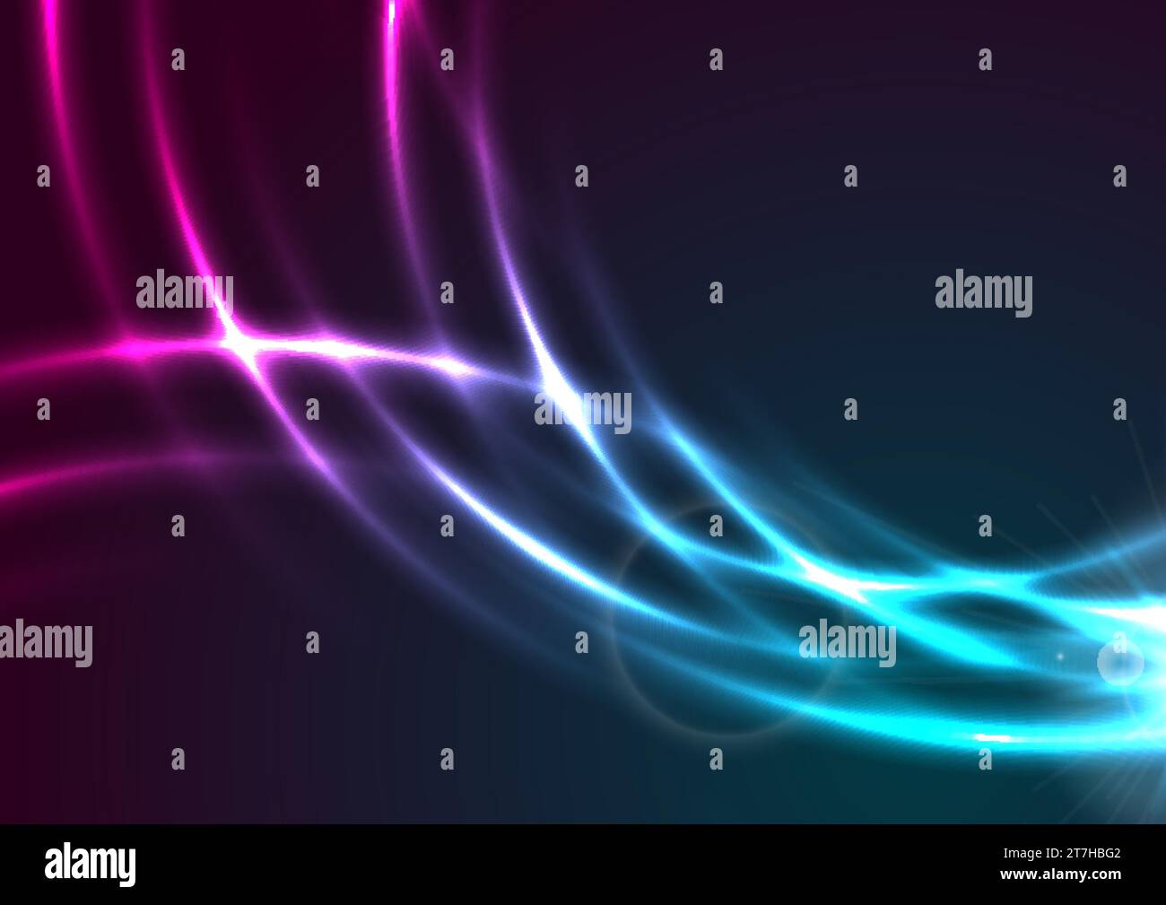 Blue purple neon glowing waves abstract sci-fi background. Elegant ...