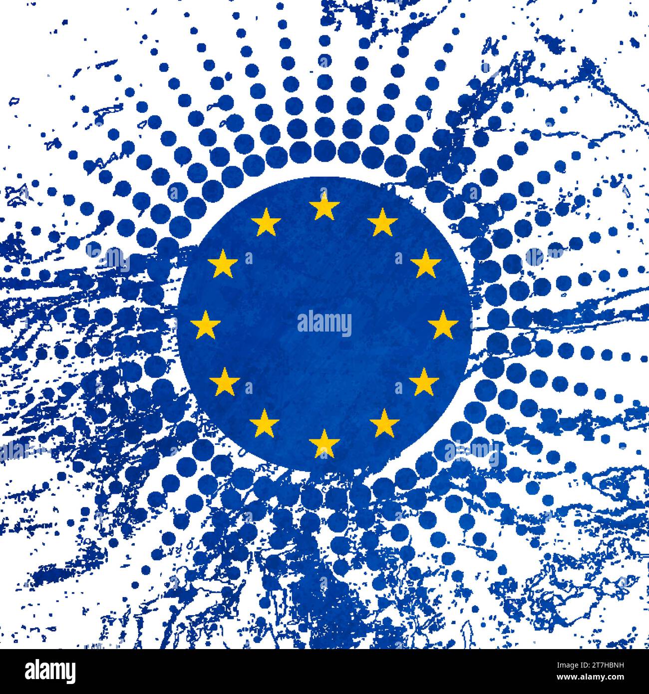European union concept grunge flag abstract background. Vector design ...
