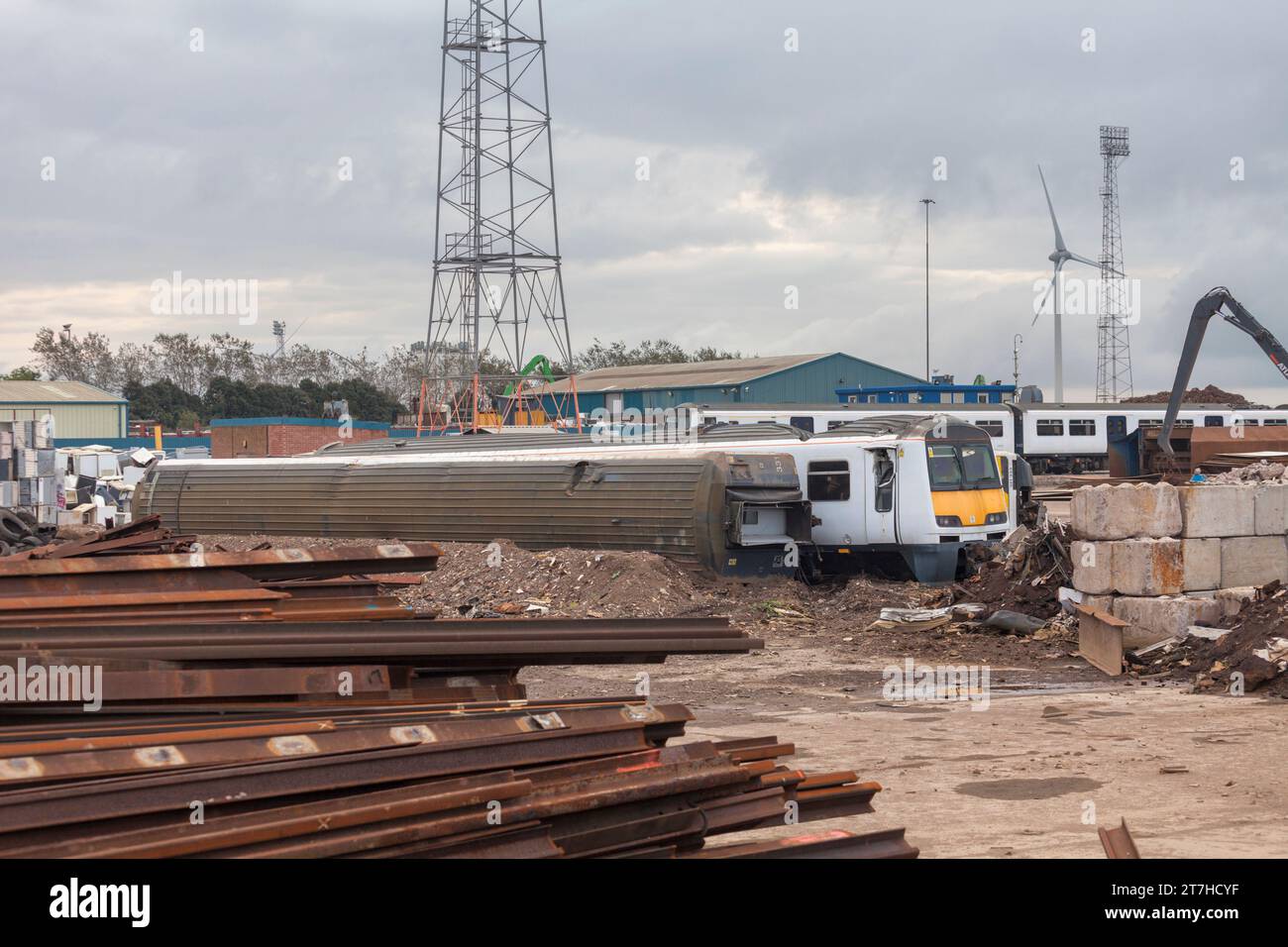 Scrap class 321 electric multiple unit trains waiting to be broken up ...