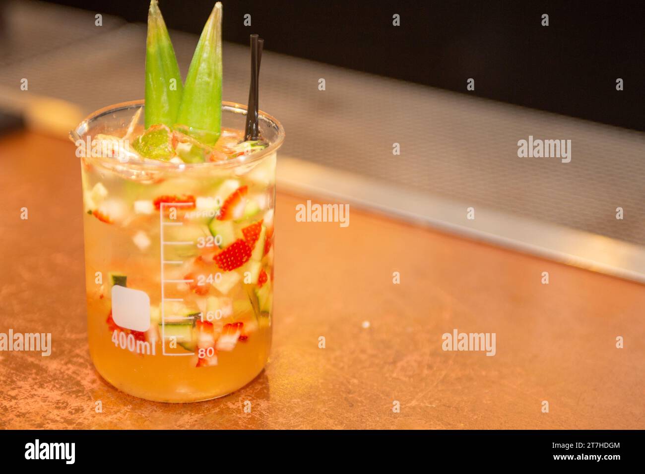 Fruity cocktail in a beaker representing a science experiment Stock ...