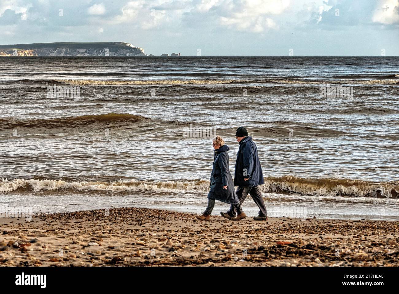 Walking on Avon Beach Mudeford Dorset UK Stock Photo - Alamy