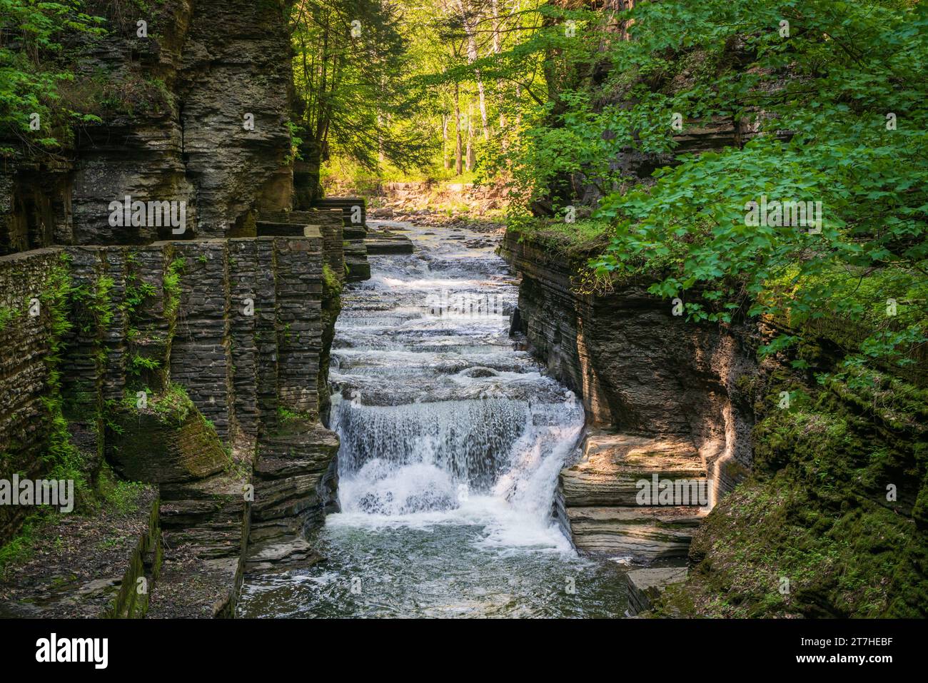 A Waterfall at Robert H. Treman State Park in Upstate New York Stock ...