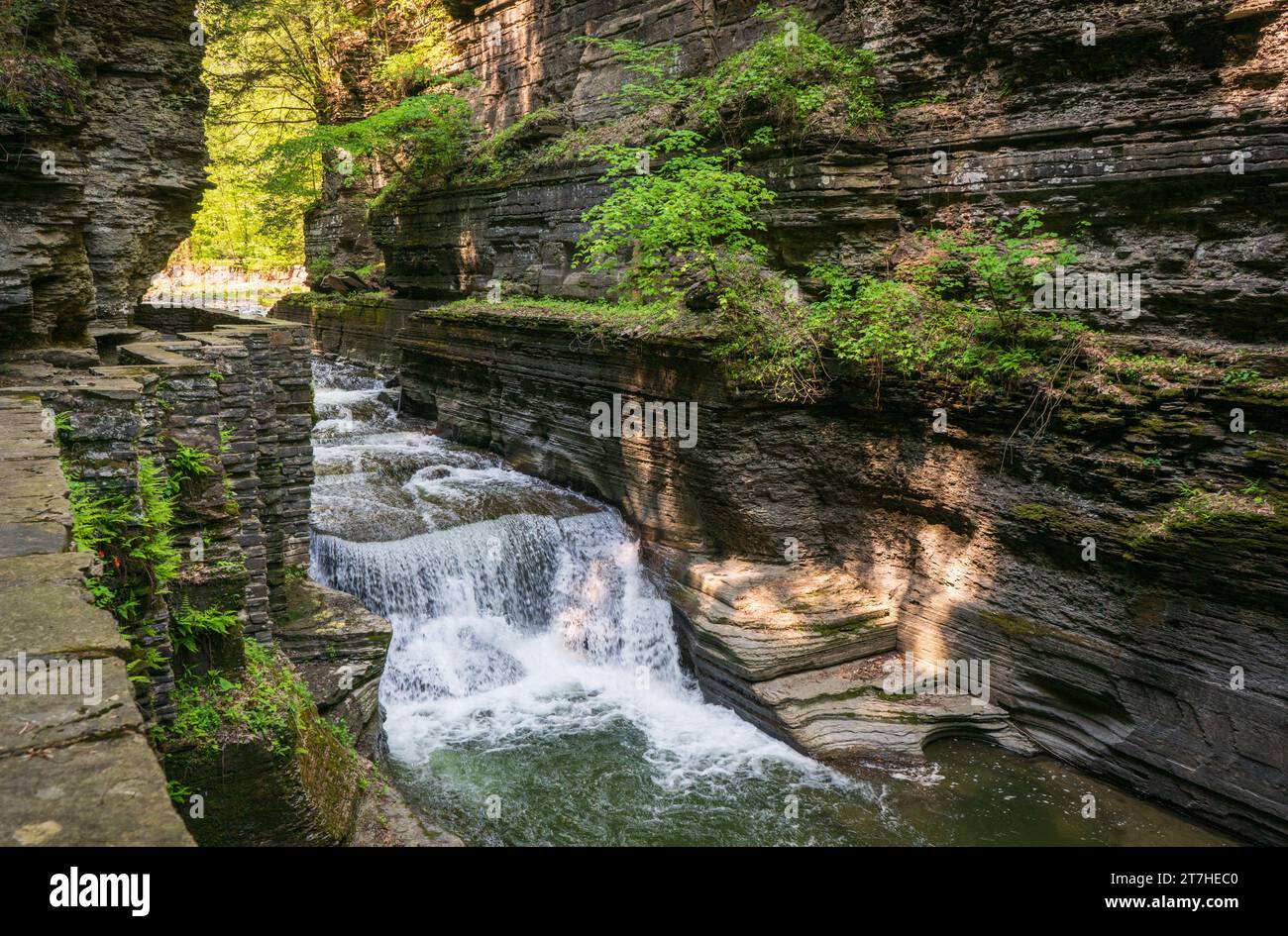 A Waterfall at Robert H. Treman State Park in Upstate New York Stock ...