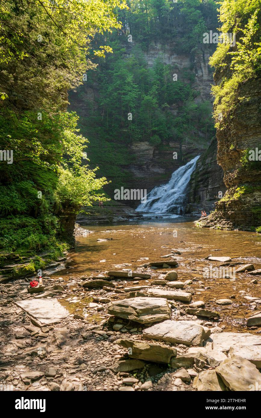A Waterfall at Robert H. Treman State Park in Upstate New York Stock ...