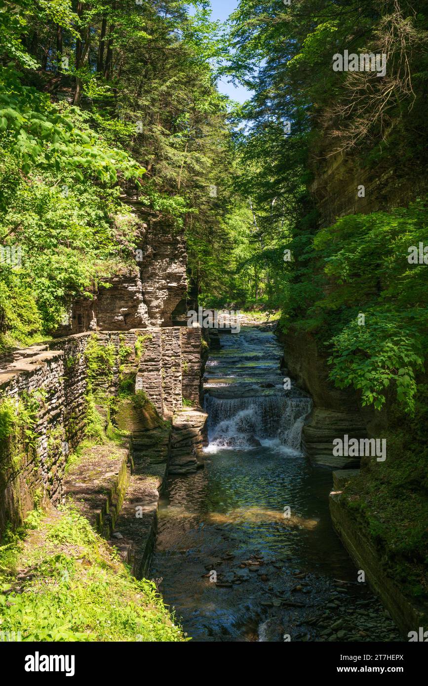 A Waterfall at Robert H. Treman State Park in Upstate New York Stock ...