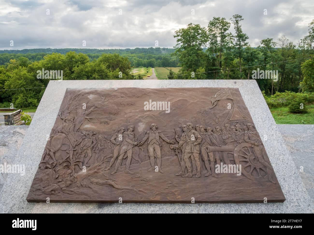 A Plaque at The Saratoga Surrender Site in Upstate New York Stock Photo ...