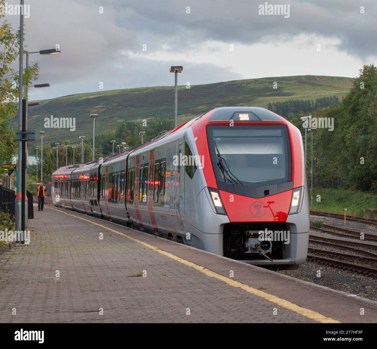 Transport For Wales class 231 Stadler FLIRT DMU train 231009 at Rhymney ...