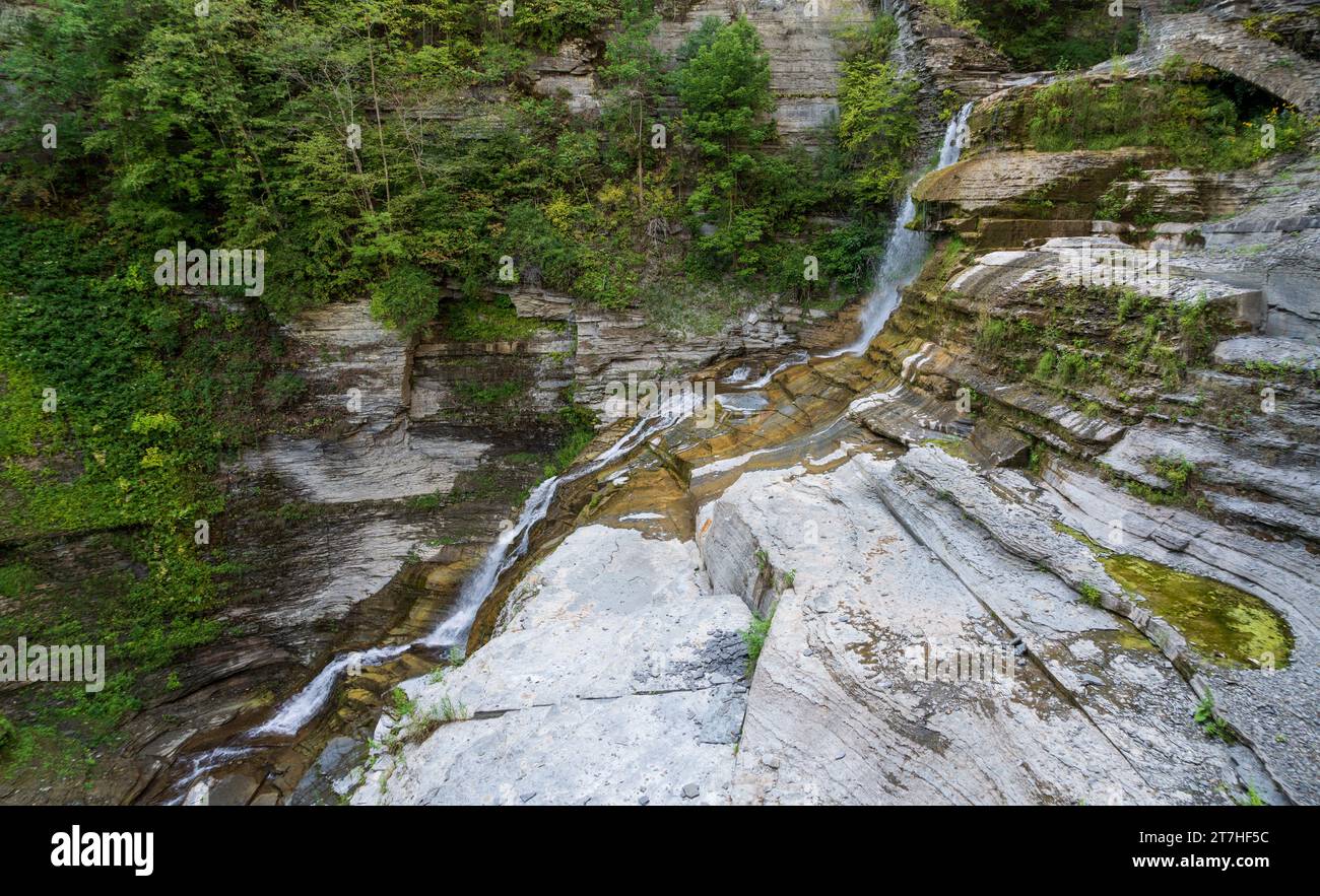 A Waterfall at Robert H. Treman State Park in Upstate New York Stock ...