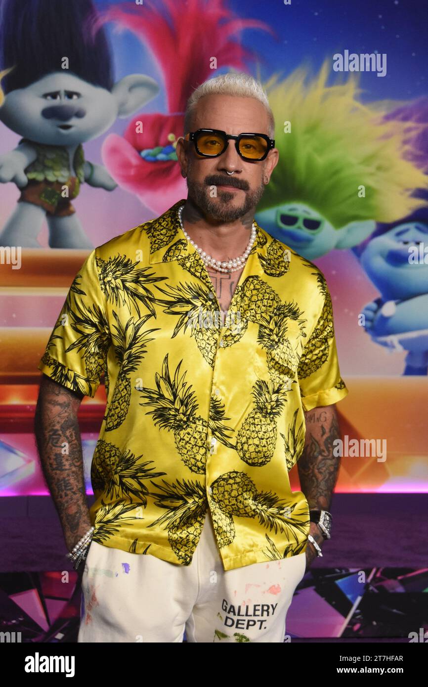 Los Angeles, California, USA 15th November 2023 Singer AJ McLean of ...