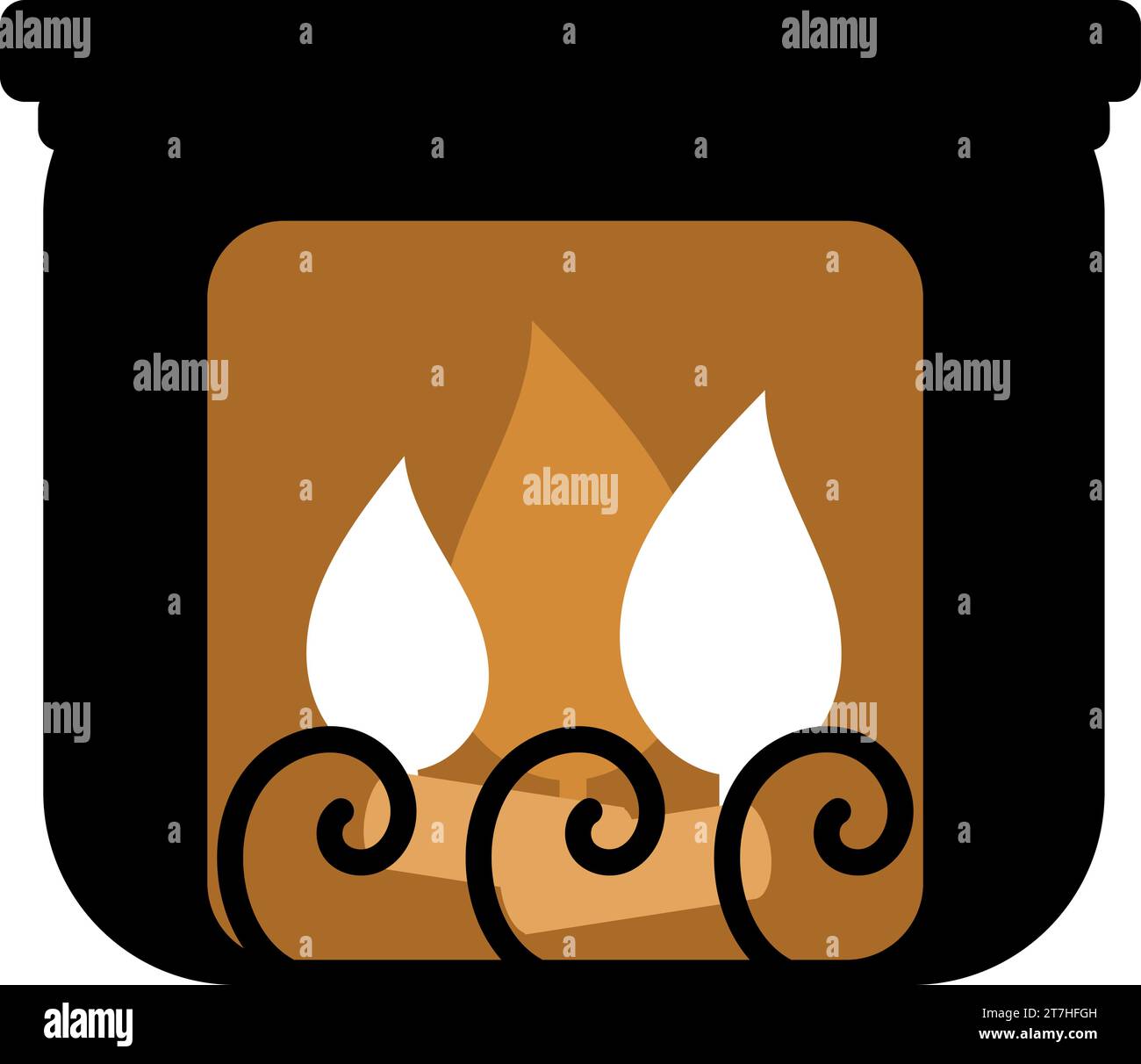 Beautiful fireplace in interior Cut Out Stock Images & Pictures - Alamy