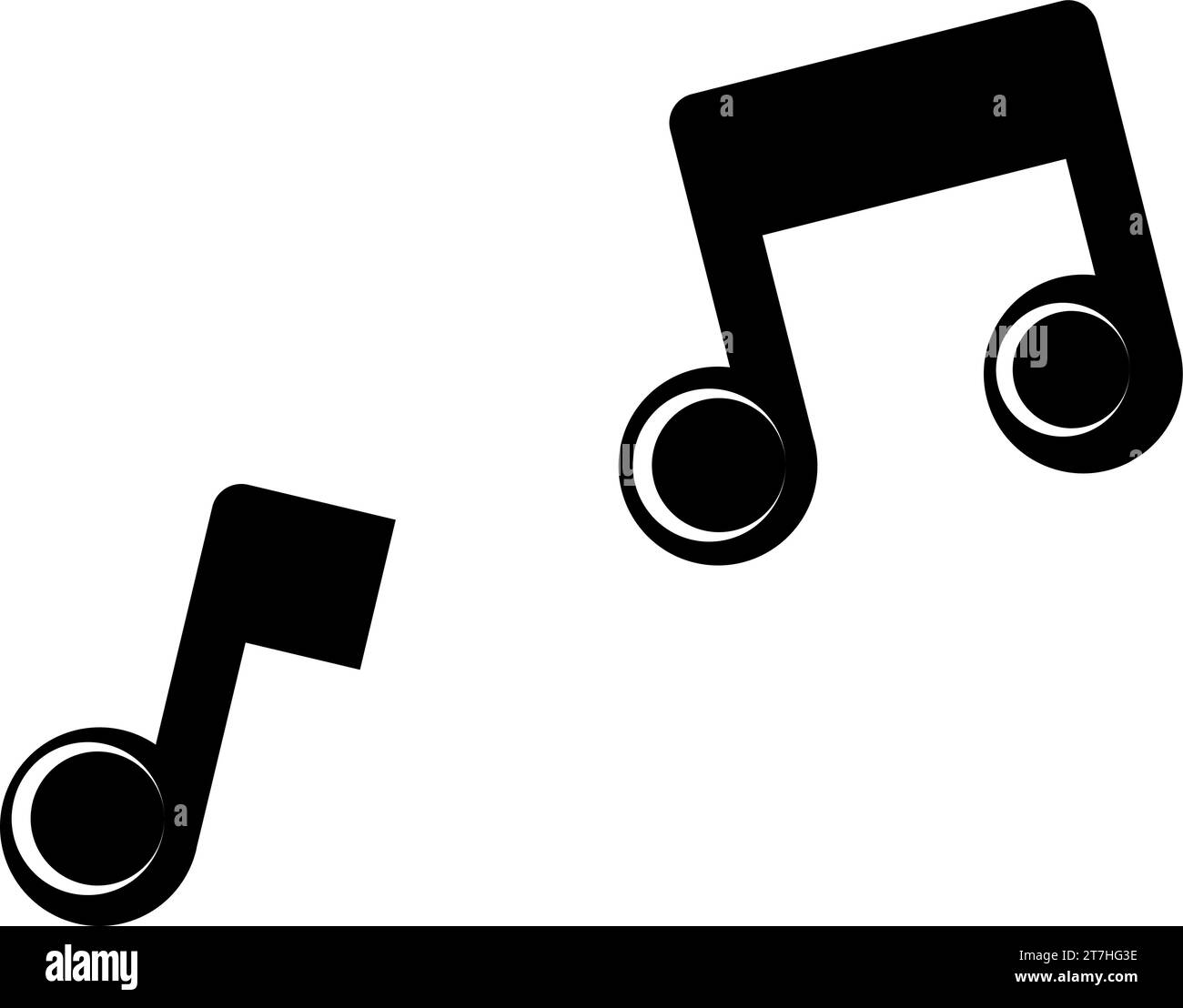 Doodle silhouette of musical notes, element of winter festival ...