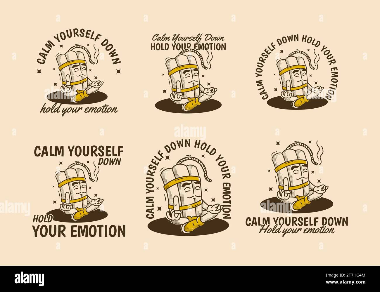 Calm yourself down hold your emotion. Mascot character design of tnt ...