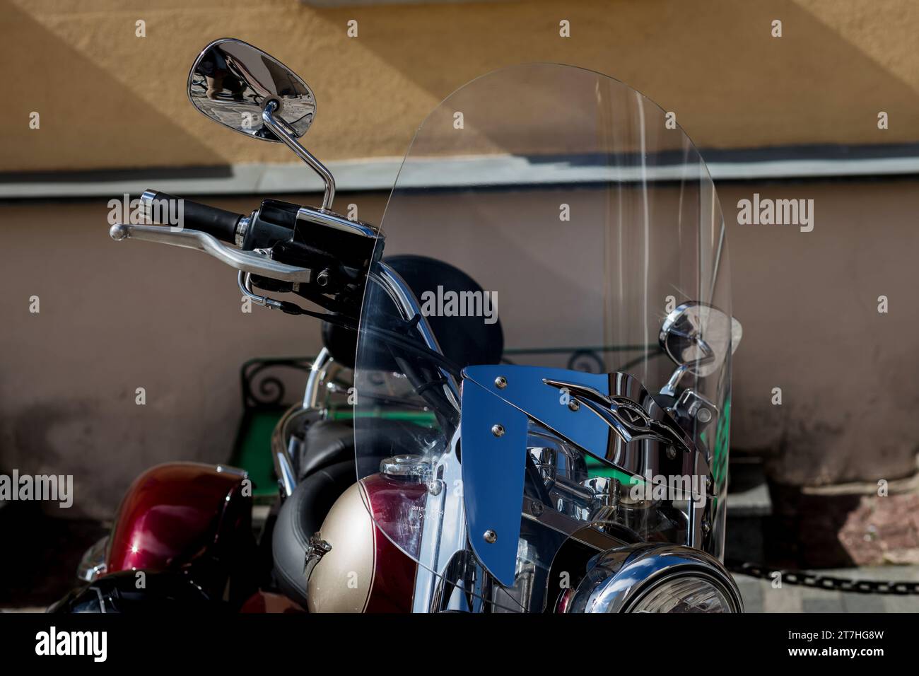 Minsk, Belarus, November, 16, 2023 - Chromed Kawasaki Vulcan tourist ...