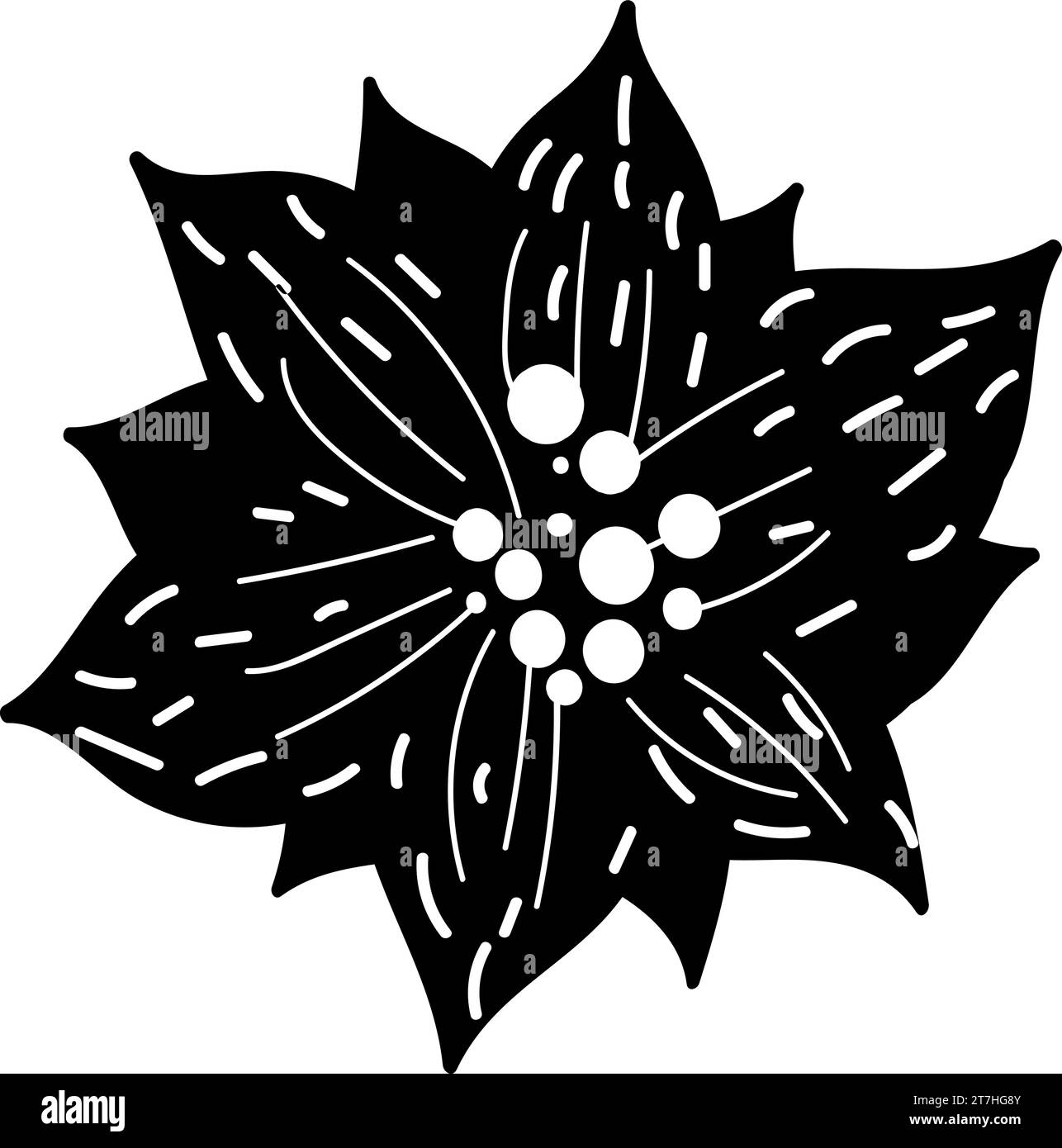 Cute flower poinsettia cartoon Black and White Stock Photos & Images ...