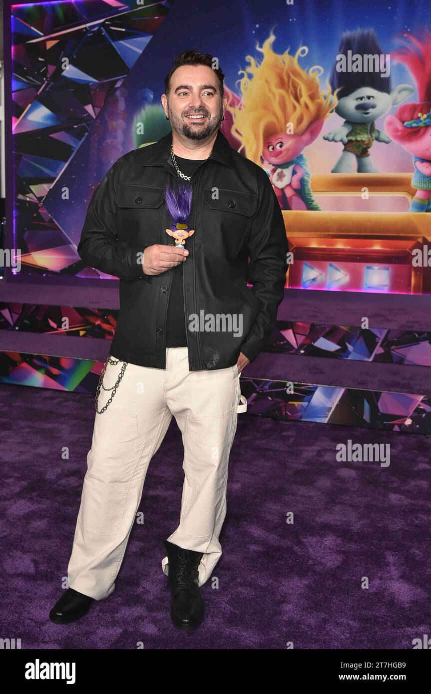 Chris Kirkpatrick arrives at the premiere of "Trolls Band Together" on ...