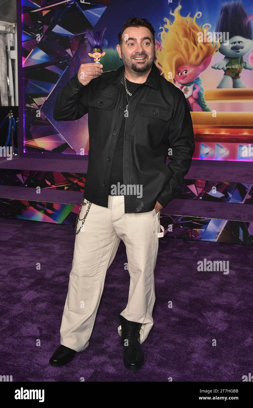 Chris Kirkpatrick arrives at the premiere of "Trolls Band Together" on ...