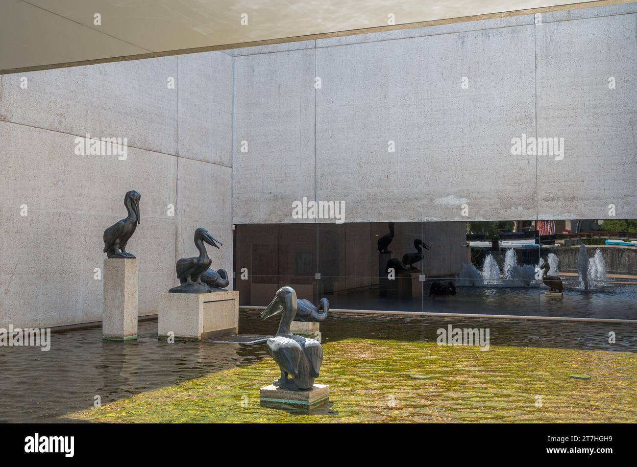 The courtyard staues, outdoor garden & water feature view beside the ...