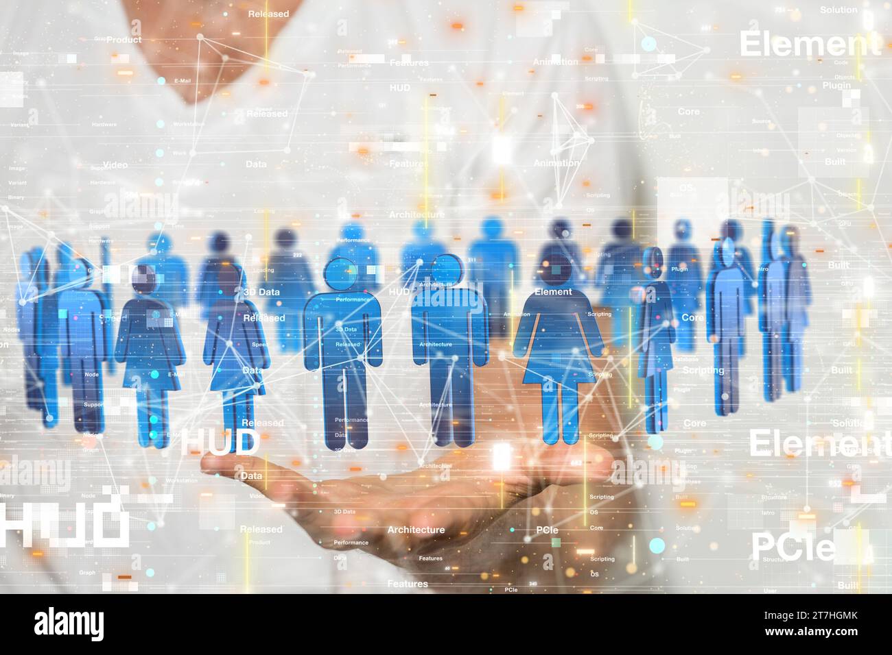 A hand holding interconnected human figures Stock Photo - Alamy