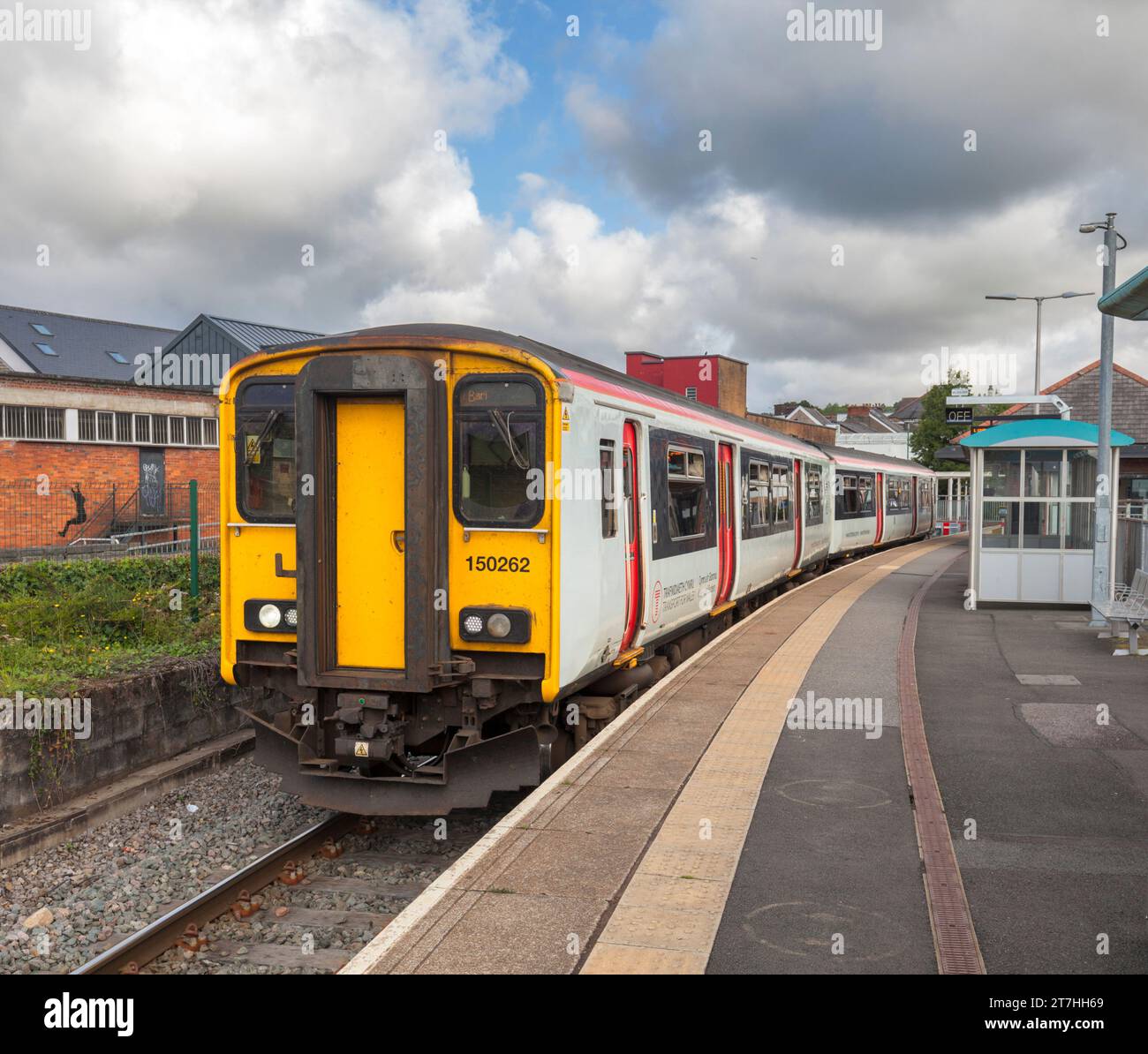 Transport For Wales class 150 Diesel multiple unit train at Merthyr Tydfil railway station ...