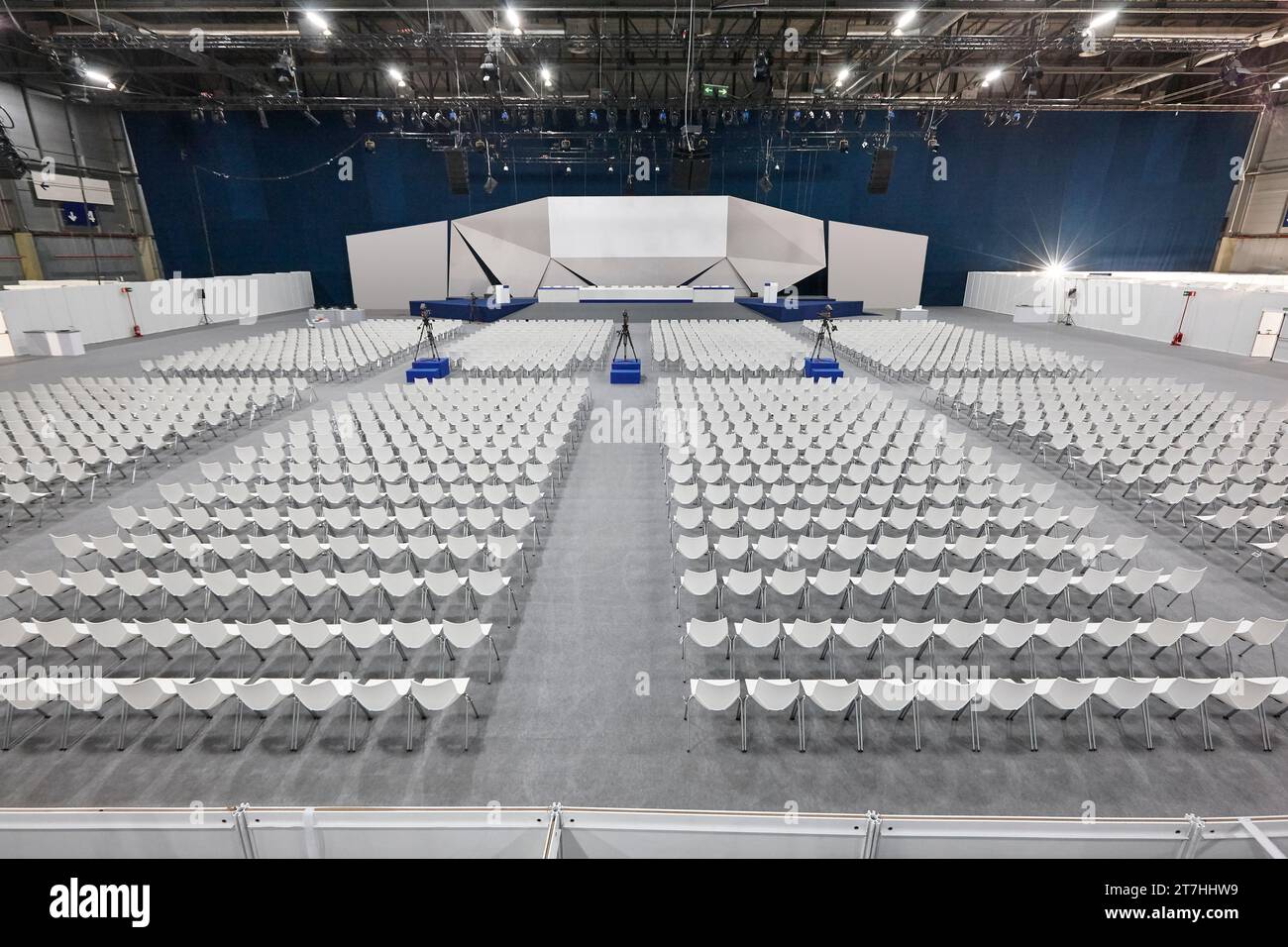 Conference hall. Convention center with podium. Professional meeting ...