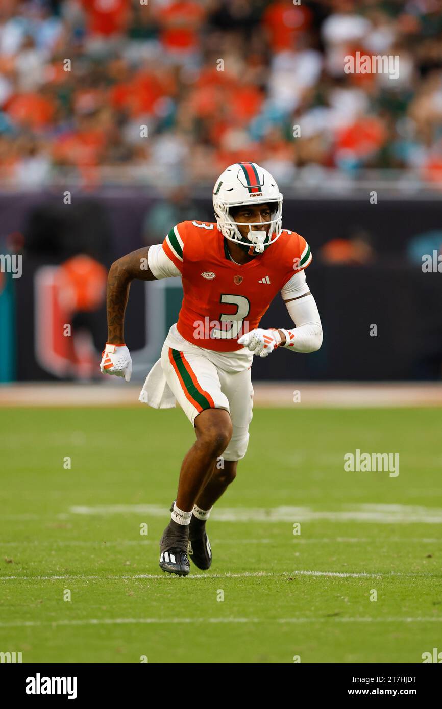 University of Miami wide receiver Jacolby George (3) runs a pass route ...