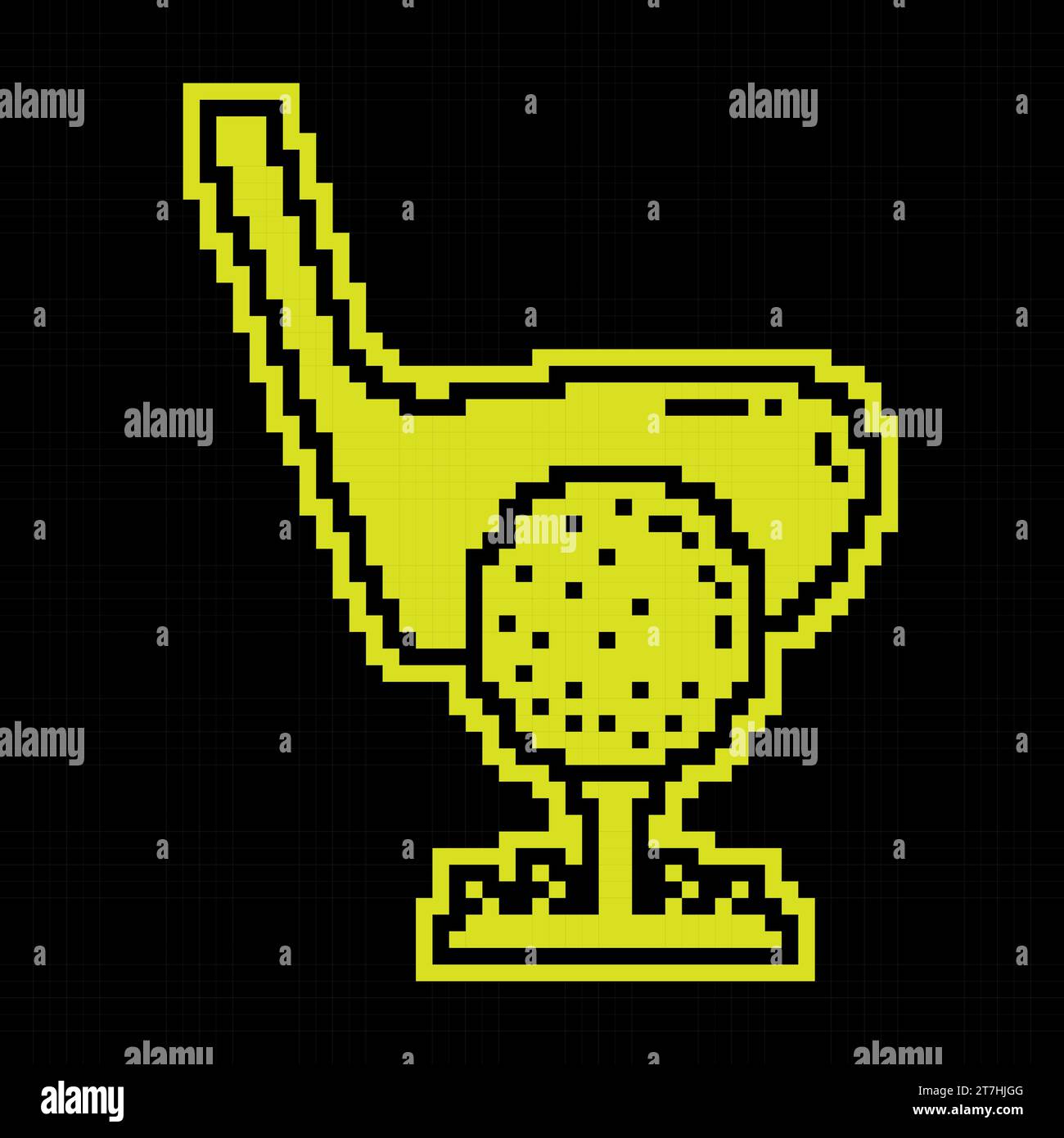 Golf club Pixel silhouette icon with ball on tee. Golfer takes aim for ...