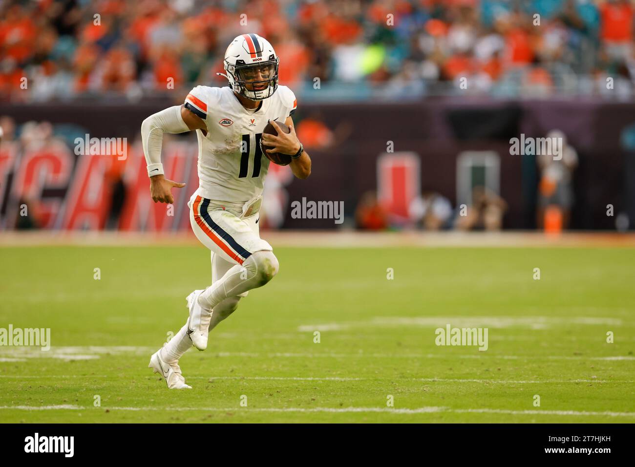 University Of Virginia Quarterback Tony Muskett 11 Carries The Ball