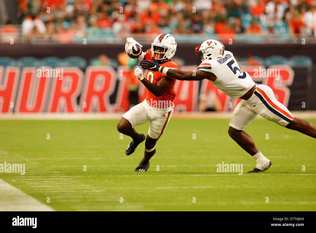University of Miami wide receiver Brashard Smith (0) carries the ball ...